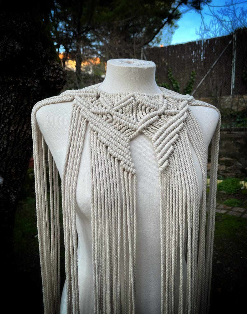 Handmade Macramé Chestpiece, Artisan Accessory Made With Recycled ...