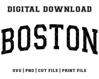 BOSTON SVG PNG Silhouette Vector Clip Art Design Cut - Etsy