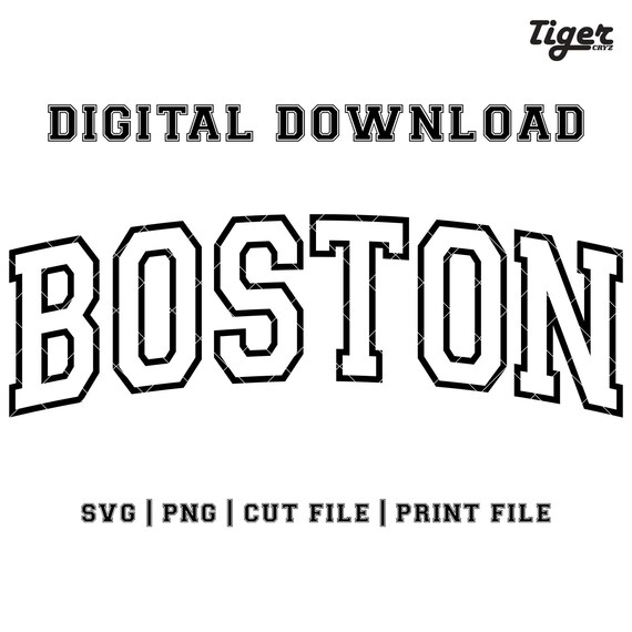 BOSTON SVG PNG Silhouette Vector Clip Art Design Cut - Etsy