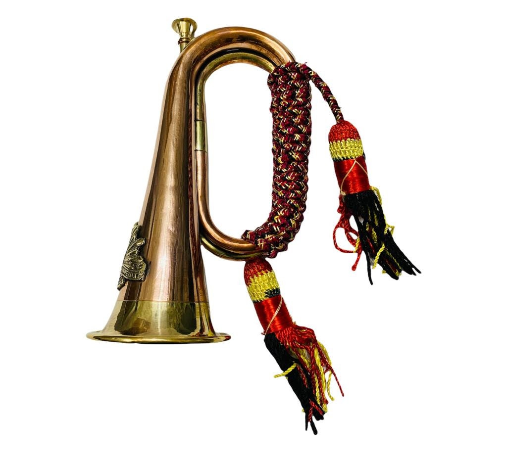12 Inch Brass & Copper Bugle Australian Military Bugle With Silk Rope ...