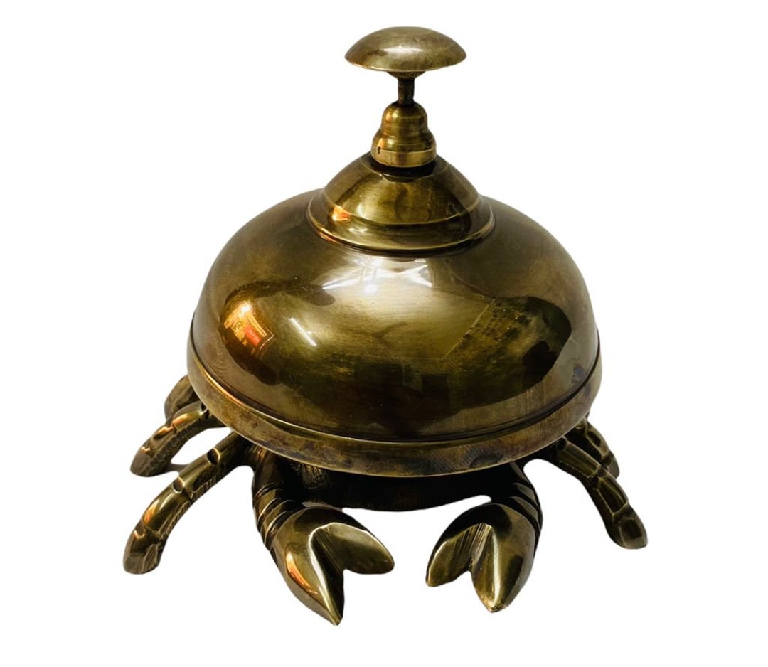 Brass Crab Bell, Antique Finish Crab Bell, Ornate Bell, Tabletop Bell ...