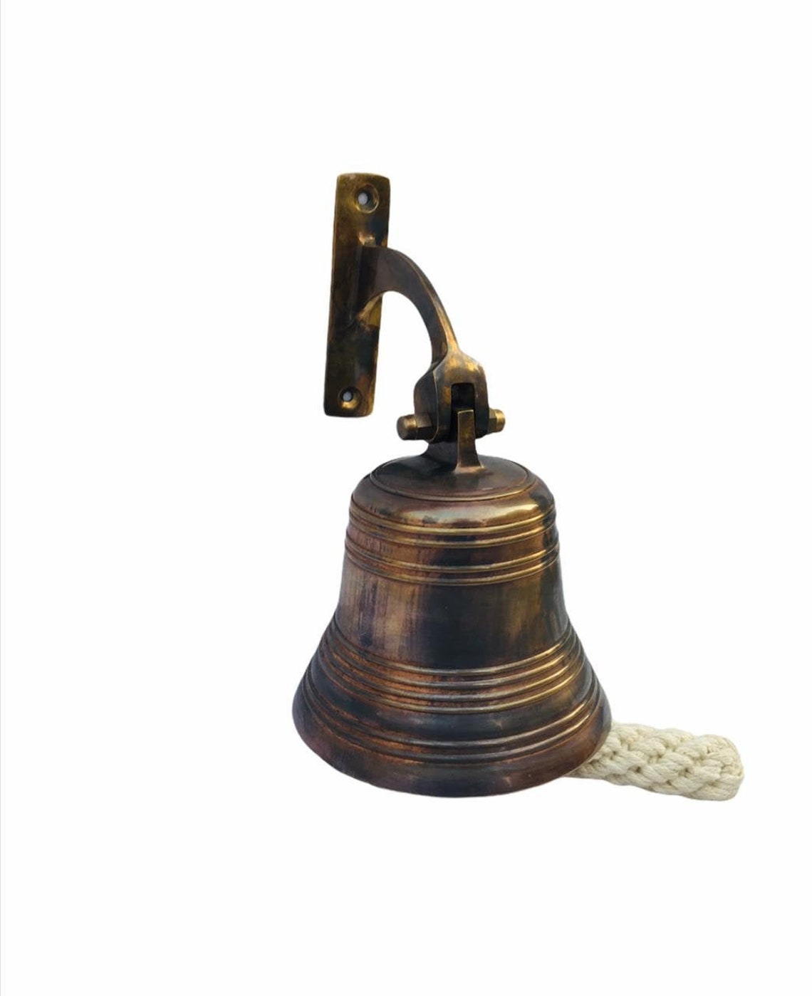 4 Nautical Antique Brass Rope Ship Wall Bell for Home - Etsy