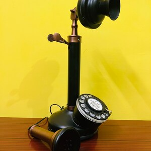 Copper Finish Candlestick Telephone, Rotary Dial Unique Telephone ...