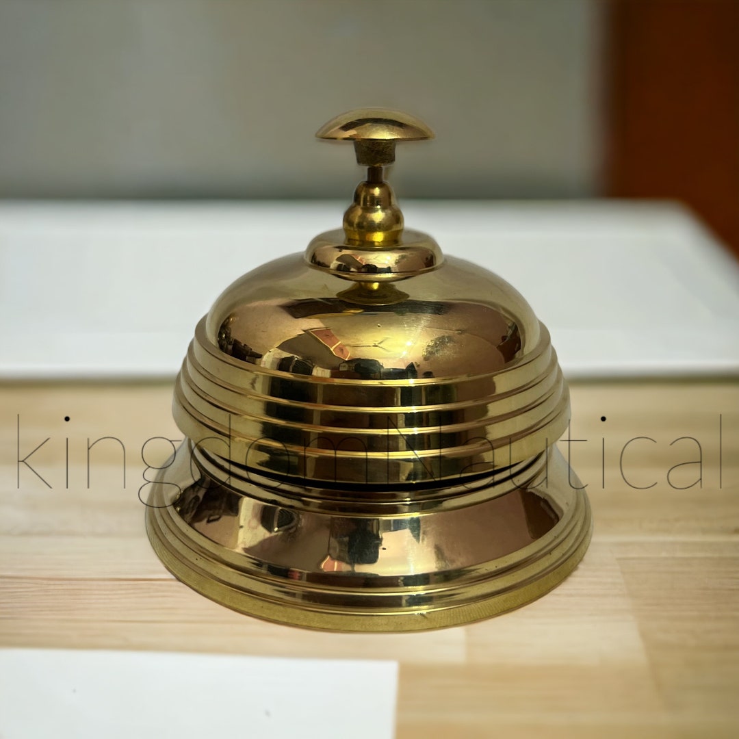 Brass Shinny Bell, Tabletop Desk Bell, Ornate Calling Bell, Service ...