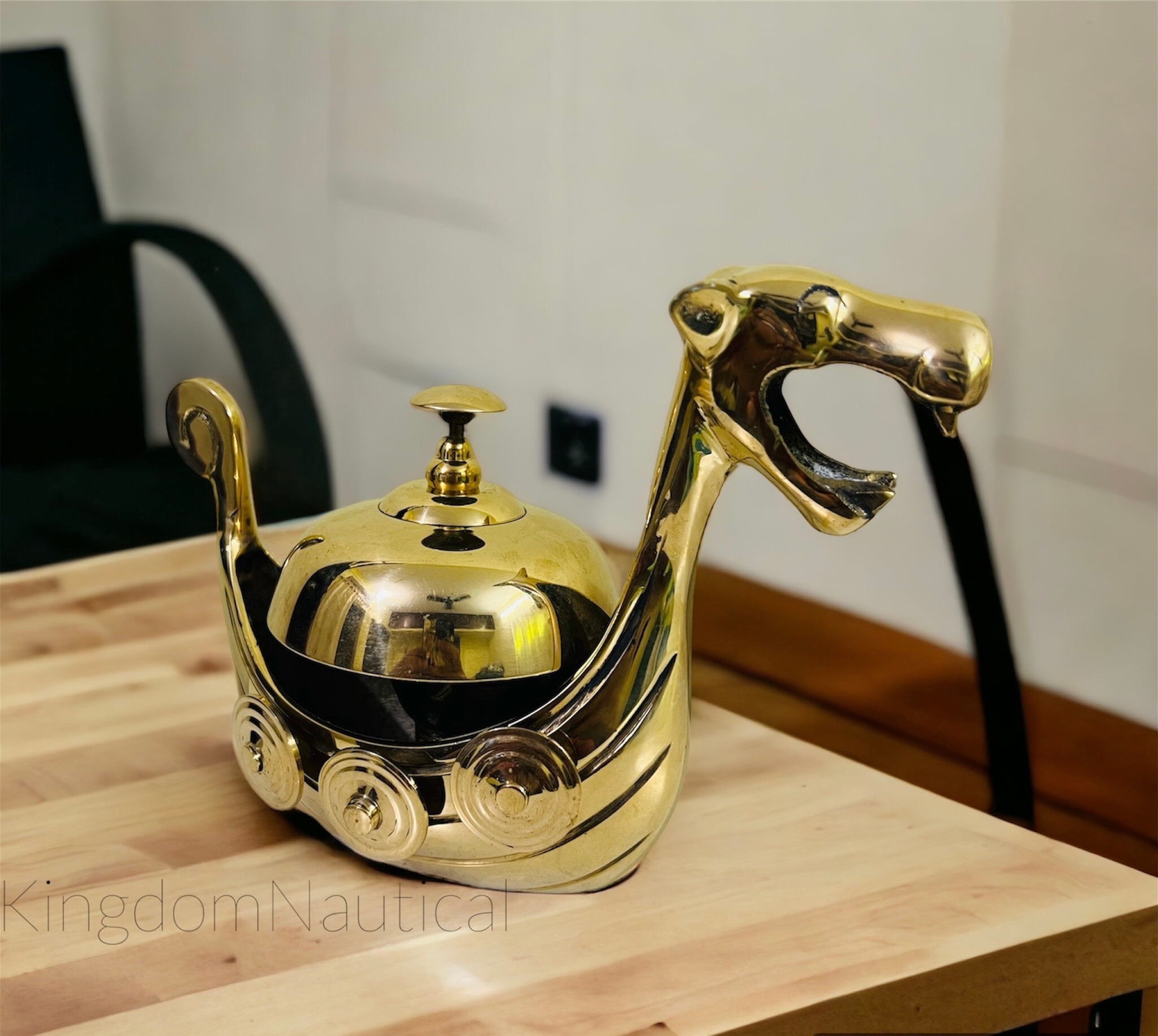 Nautical Shinny Brass Dragon Bell, Heavy Unique Bell, Reception Bell ...