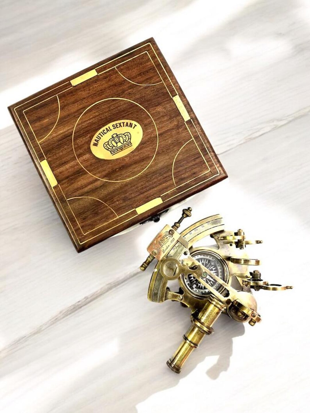 Brass Sextant, Marine Sextant, Working Sextant, J. Scott London With ...