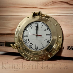 Porthole Clock | Brass Porthole | Nautical Wall Clock | Round Porthole | Window Porthole Home ...