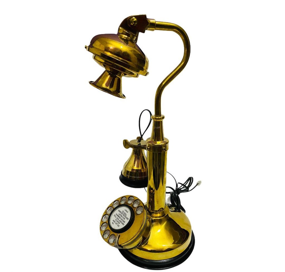 Brass Telephone / Candlestick Telephone / Rotary Dial Telephone / Retro ...
