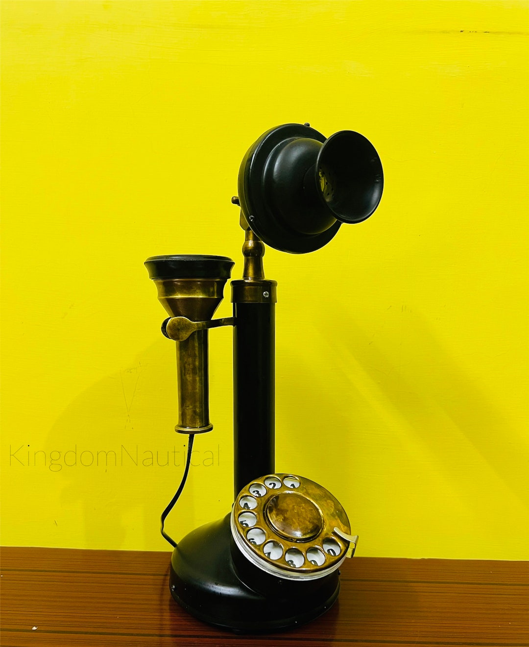 Steampunk Brass Candlestick Telephone | Vintage Rotary Dial Replica ...