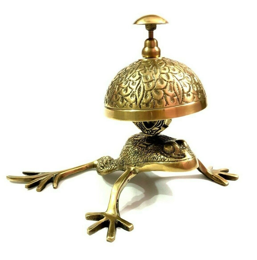 Frog Bell Table Brass Desk Bell Heavy Bell Reception - Etsy