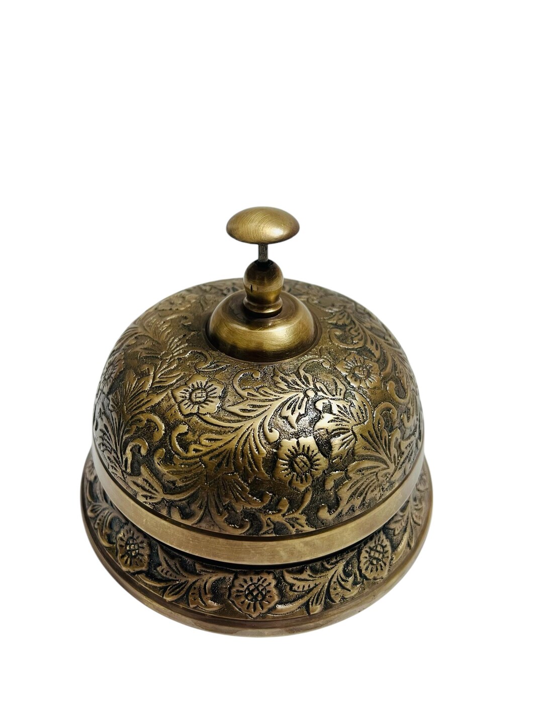 Brass Desk Bell, Table Top Bell, Round Heavy Bell, Hotel Counter Bell ...