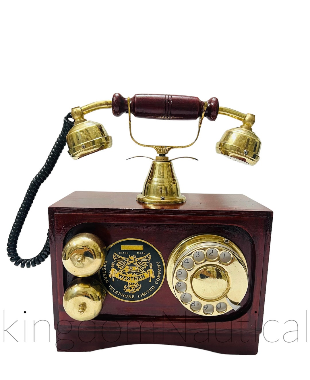 Royal Retro Dial Wooden Brown Telephone, Authentic Wooden Telephone ...
