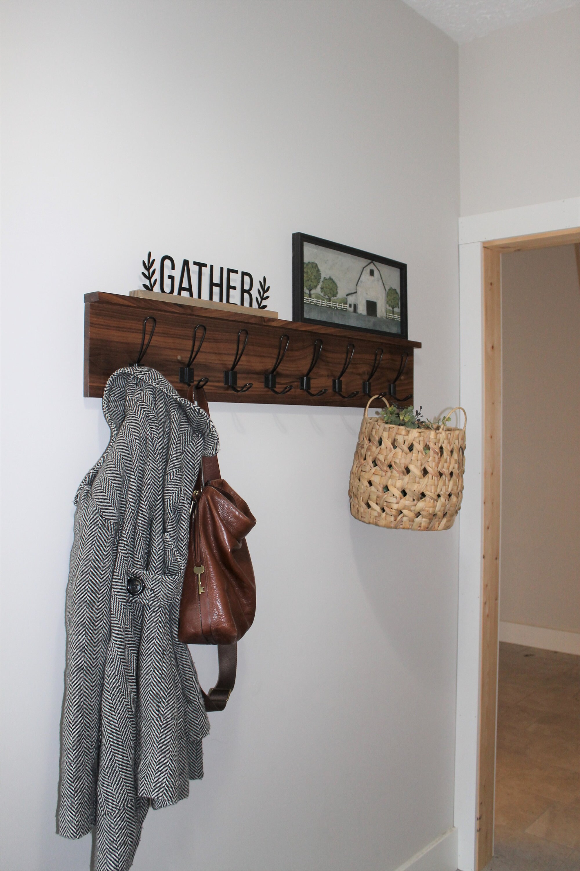 Hardwood Coat Rack Walnut Maple Cherry Farm Modern Customizable - Etsy