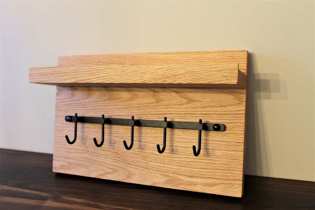 Entryway Organizer Extended Key Rack Solid Hardwood Cherry, Oak or ...
