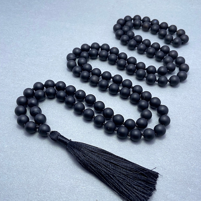 Black Mala Beads Long - Etsy