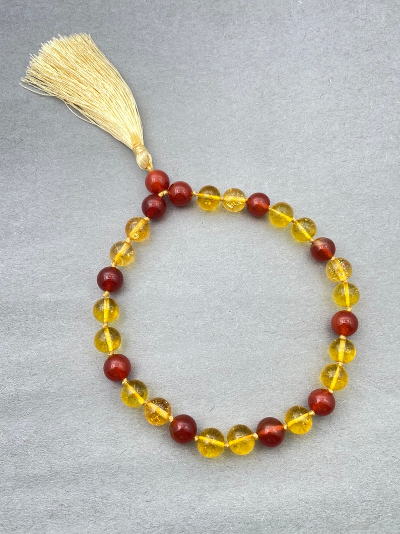 Red Onyx & Citrine Pocket Mala Beads – Hand Knotted, 8mm - Etsy UK