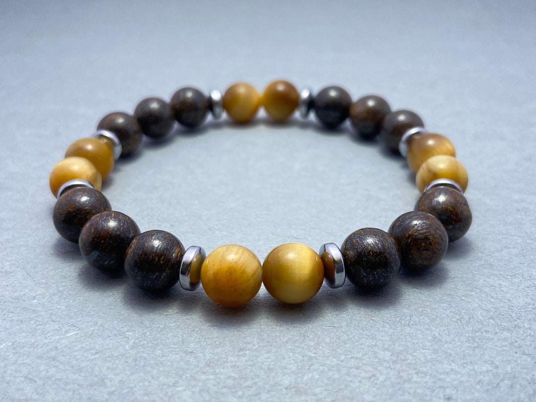 Bronzite & Tiger Eye Bracelet | Natural Crystal Beaded Bracelet 8mm for ...