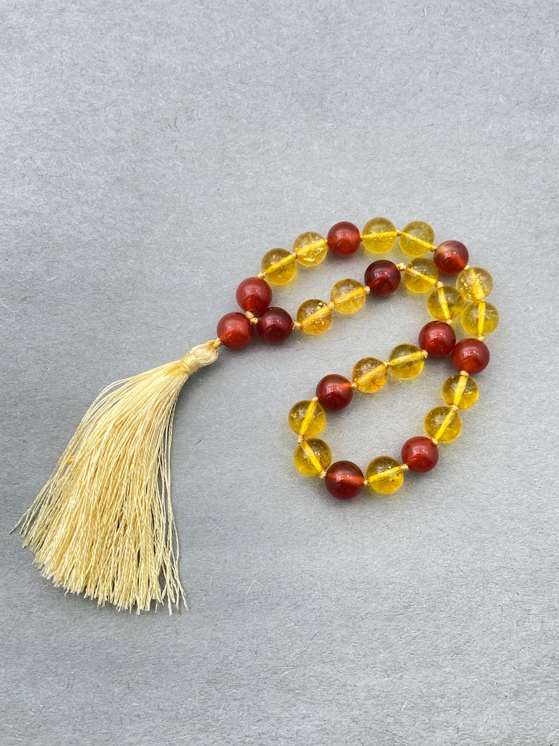 Red Onyx & Citrine Pocket Mala Beads – Hand Knotted, 8mm - Etsy UK