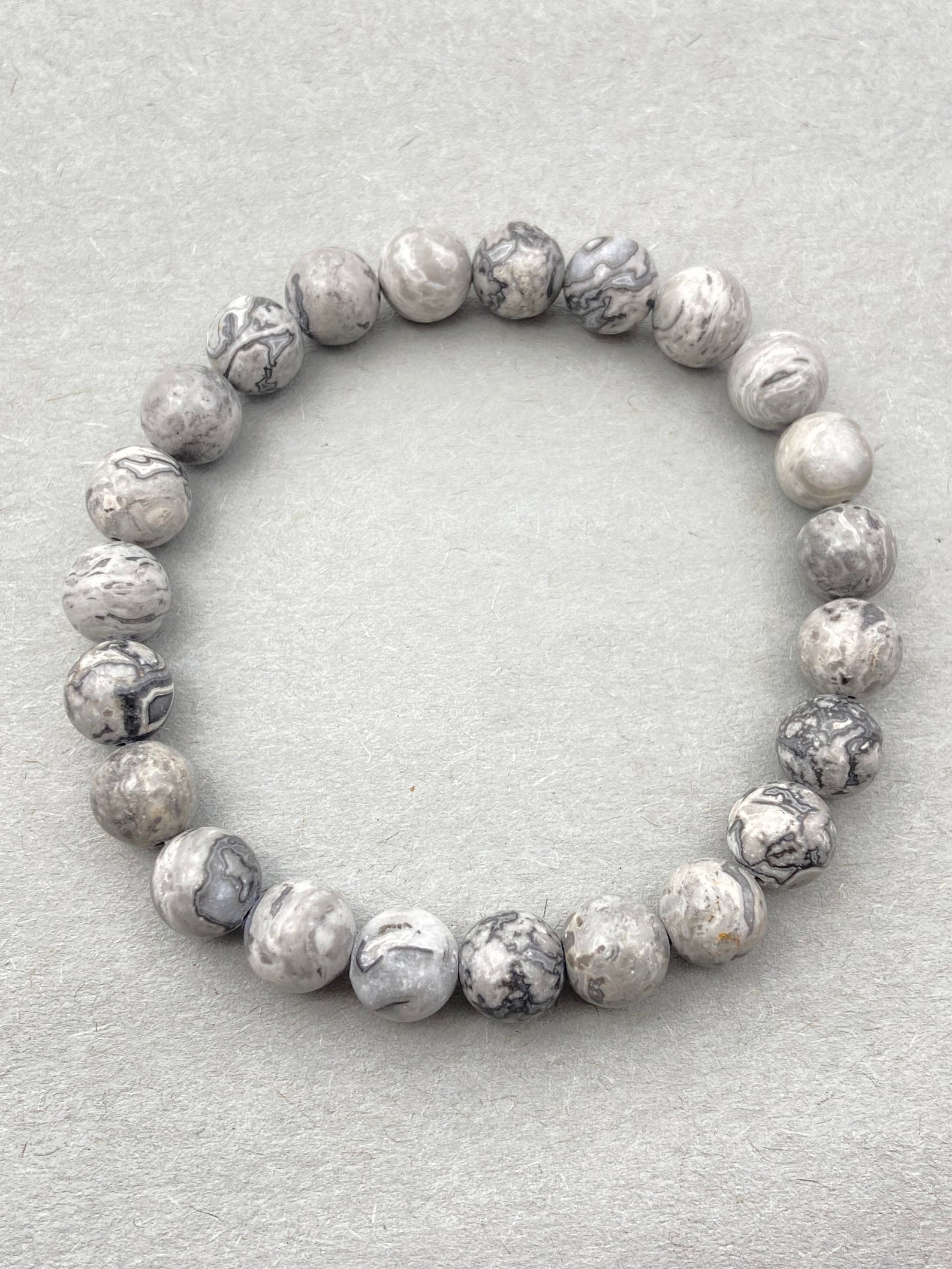 Map Jasper Beaded Bracelets, Natural Crystal, Stretch Bracelet 8mm ...