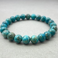 Turquoise Stone Bracelet - Natural Boho Cube Gemstone Bracelet ...