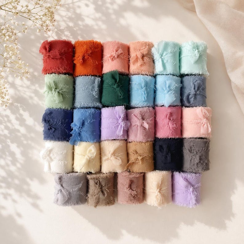 Luxury Chiffon Ribbon With Frayed Edge - Etsy