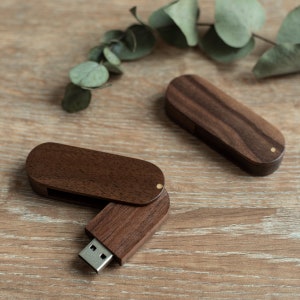 Custom Printed Wooden USB Box Flash Drive Wedding Gift Family Holiday ...