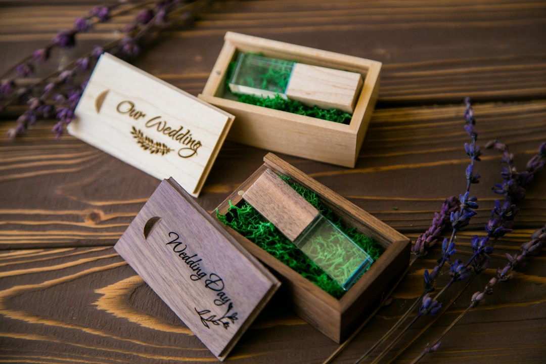 Personalized Crystal Wooden Usb Flash Drive Usb Drive With Box. Wedding ...