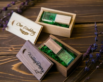 USB Box With Acrylic Lid and USB Flash Drive option, Wedding Usb Stick ...