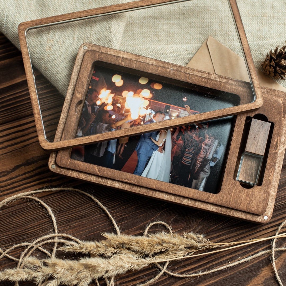 Wooden Photo 4x6(10x15cm) Box With Transparent Cover for Prints | Box ...