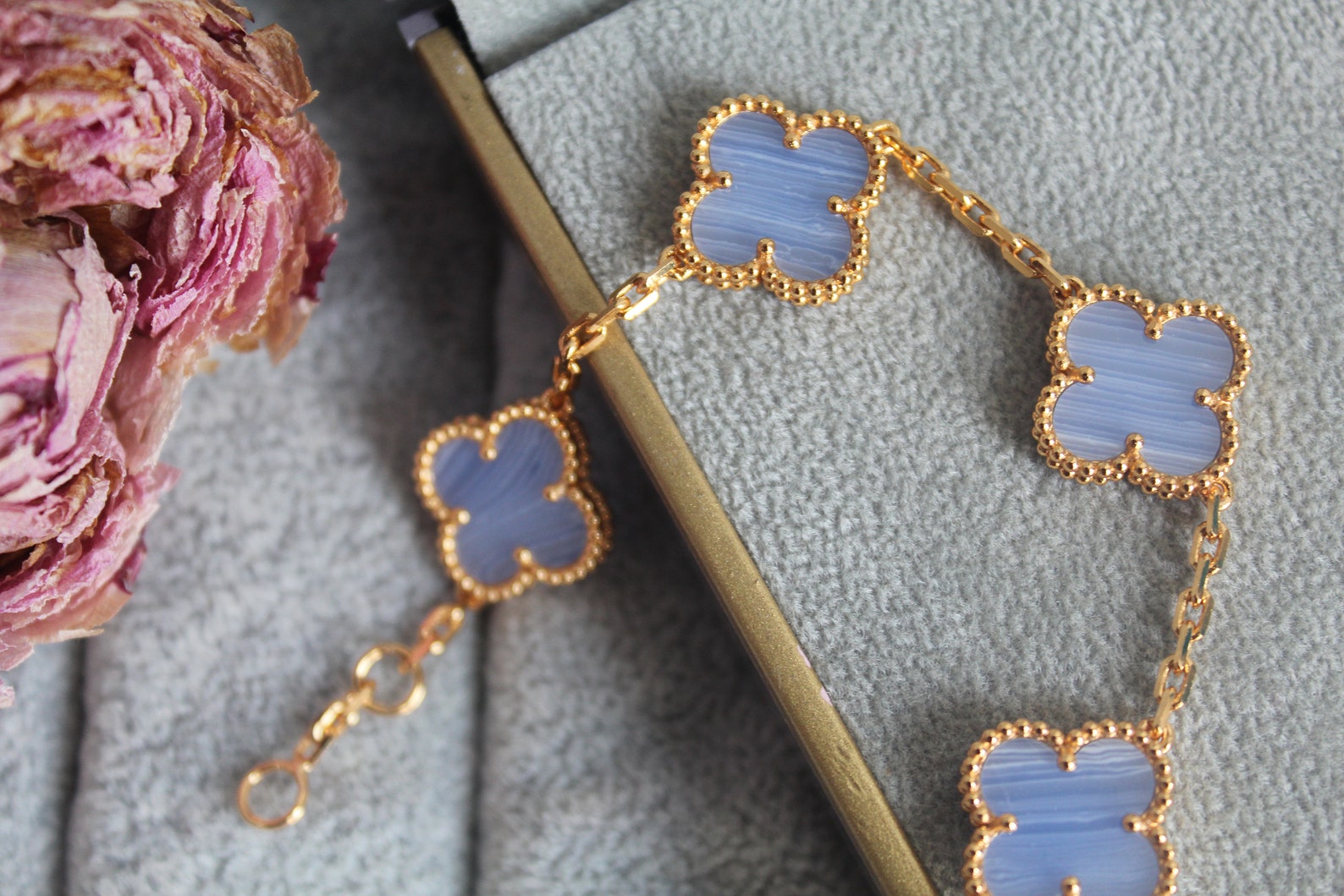 Pulsera de trébol 5 pulsera de 925 plata 18 K chapado en oro | Etsy