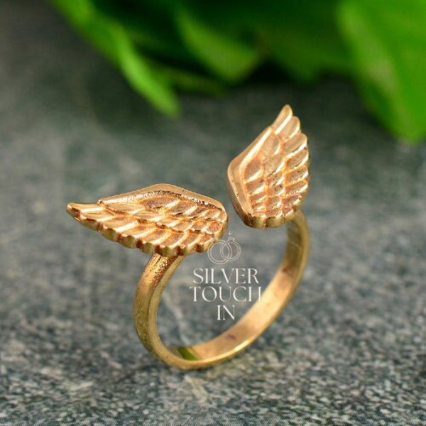 Gold Angel Wing Ring - Etsy