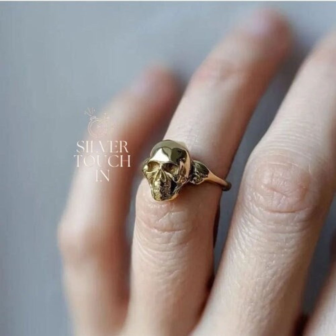 Memento Mori Poison Ring, Sterling Silver and 18k Gold Plated Poison ...