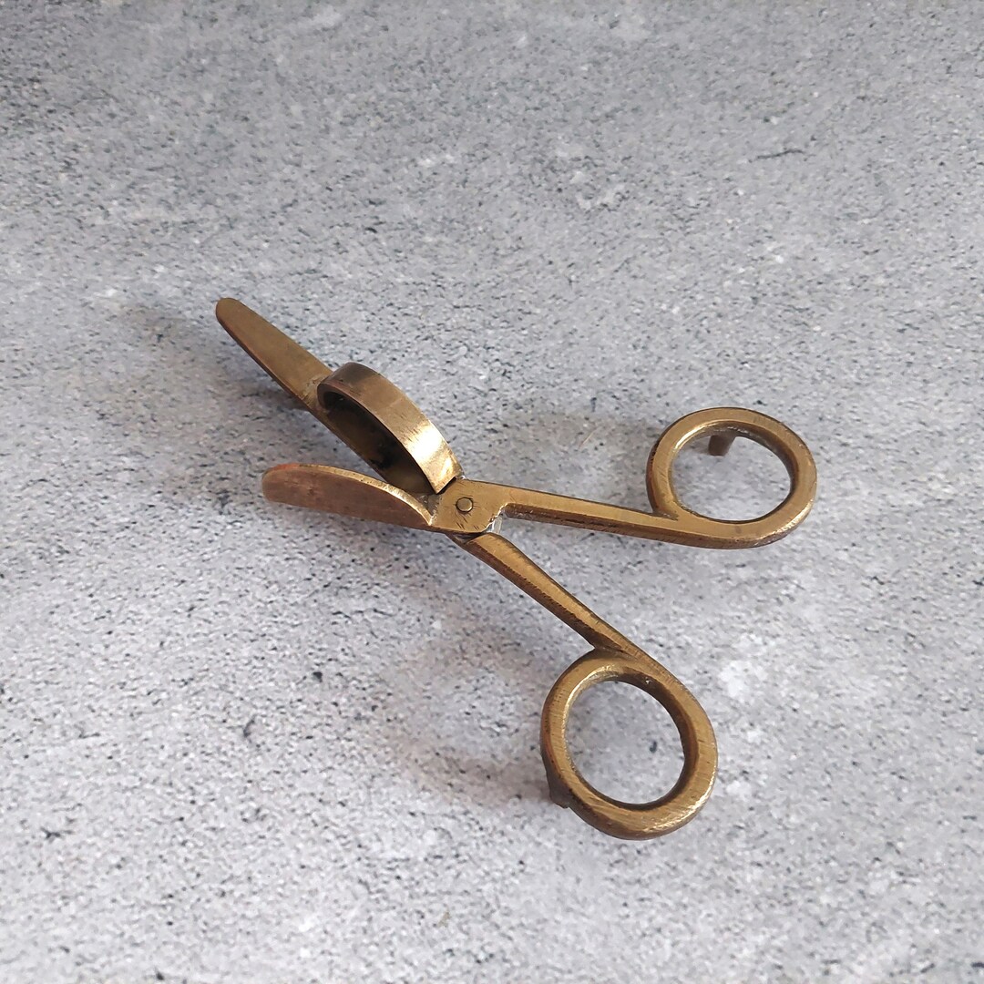 Vintage Candle Wick Cutter Vintage Scissors Brass Snuffer Collectible ...