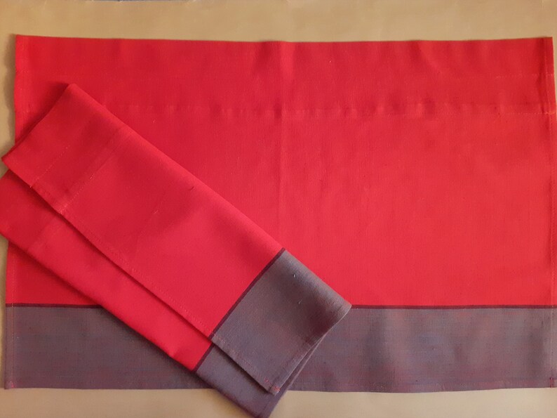 Handmade Red Cafe Curtains: Vintage, Reversible, Woven, Red/brown, Rod ...