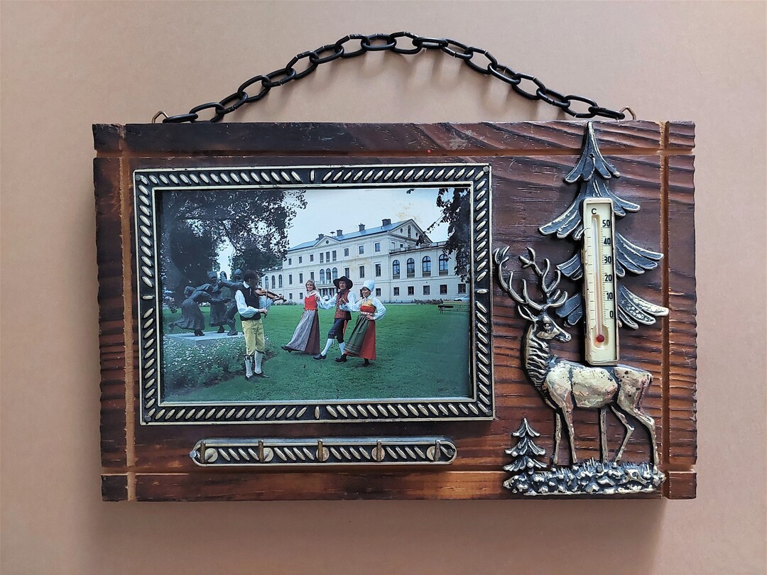 Danish Vintage 70s Key Holder, Thermometer, Photo Frame; Wall Hanging ...