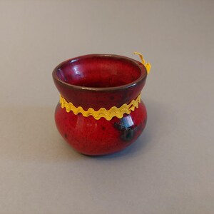 Vintage Handmade Ceramic Small Red Vase; Glazed Ceramic Table Vase ...