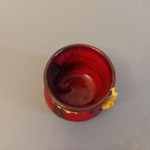 Vintage Handmade Ceramic Small Red Vase; Glazed Ceramic Table Vase ...