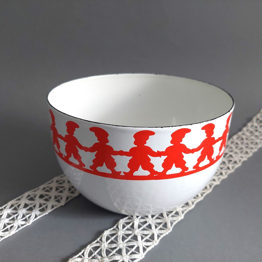 Vintage Kaj Franck Finel ARABIA Christmas Enamel Bowl Tonnty Finnish ...