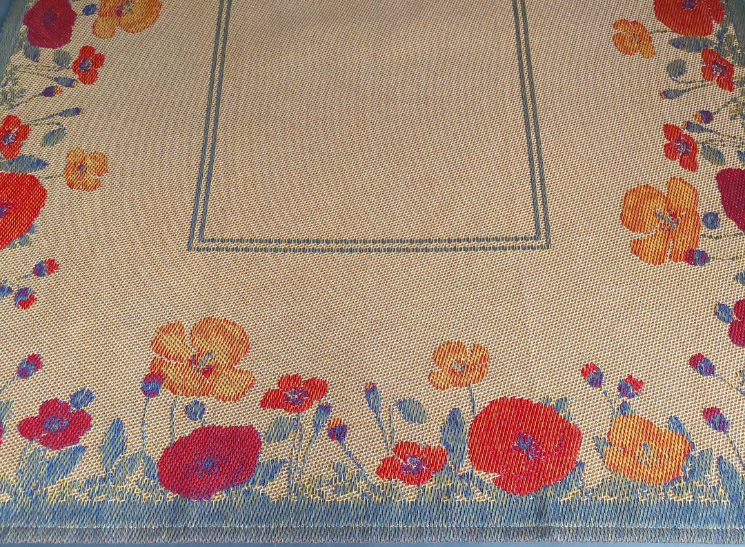 EKELUND Swedish Organic Cotton Tablecloth Floral Pattern Vintage Woven ...