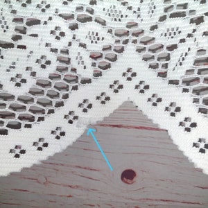 Vintage French White Lace Net Curtain Valance; Lace Net Curtain Floral ...