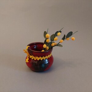 Vintage Handmade Ceramic Small Red Vase; Glazed Ceramic Table Vase ...