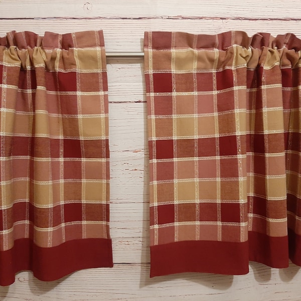 Red Kitchen Curtains - Etsy