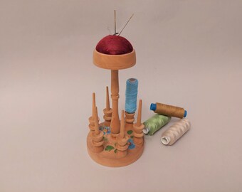 Wooden Sewing Thread Holder - Etsy