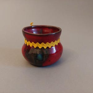Vintage Handmade Ceramic Small Red Vase; Glazed Ceramic Table Vase ...