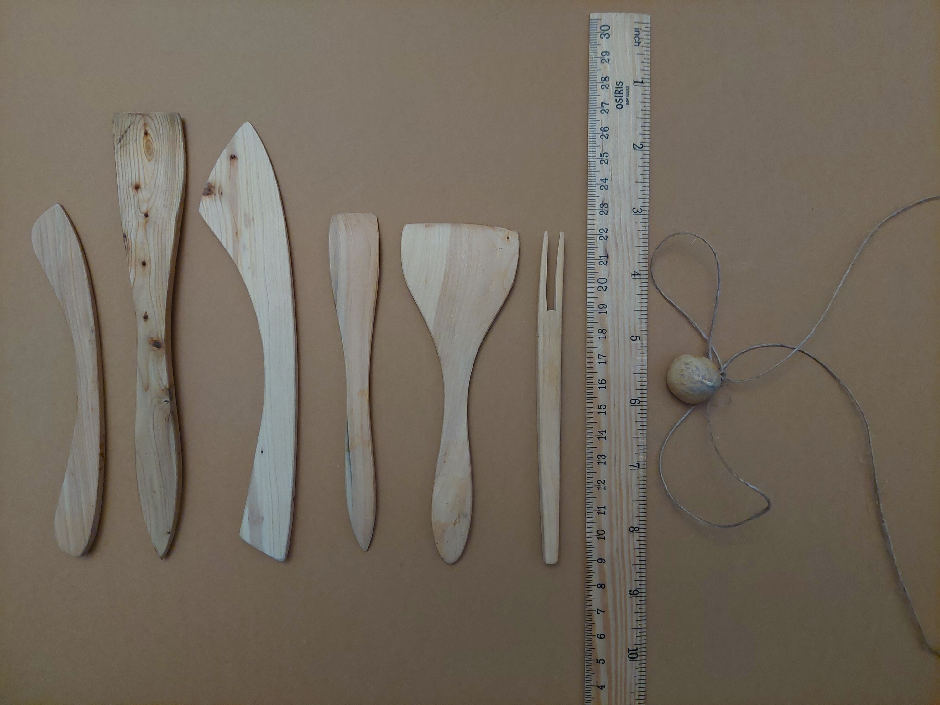 Set of 5 Small Wooden Spatulas & 1 Mini Fork: Vintage Handmade | Etsy
