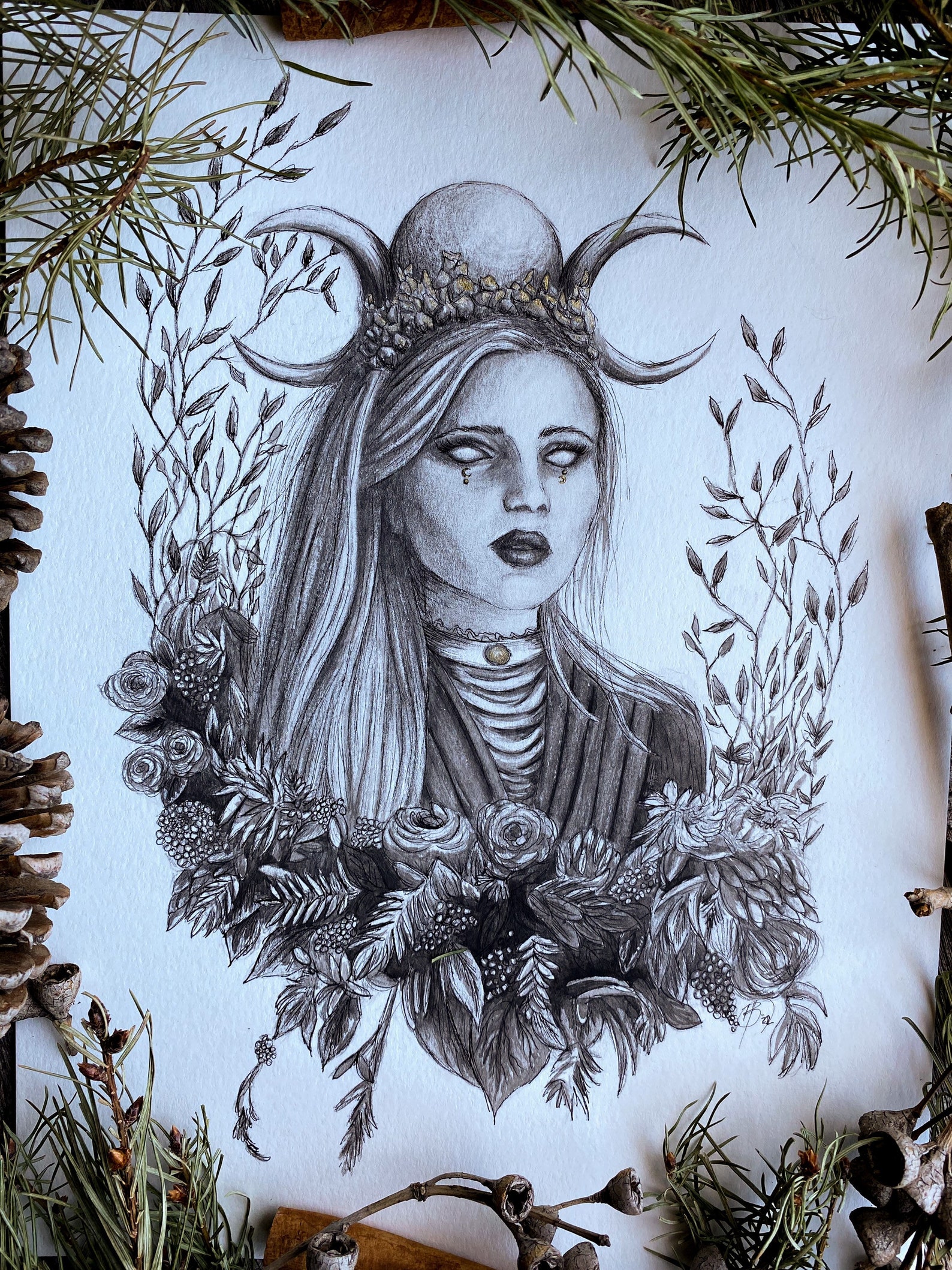 The High Priestess Print Tarot Art Wiccan Decor | Etsy