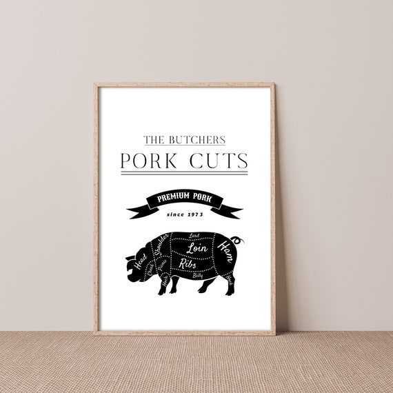 Kitchen Wall Art Pork Cuts Poster Kitchen Print Butchers - Etsy