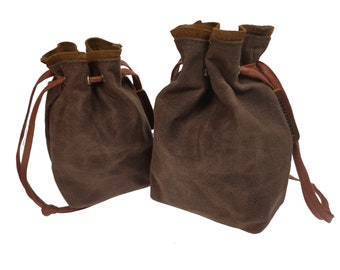 Leather Drawstring Pouch - Etsy