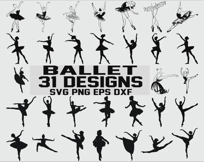 Ballerina Dance SVG | Ballet Silhouette SVG | Dancers | Dance SVG ...