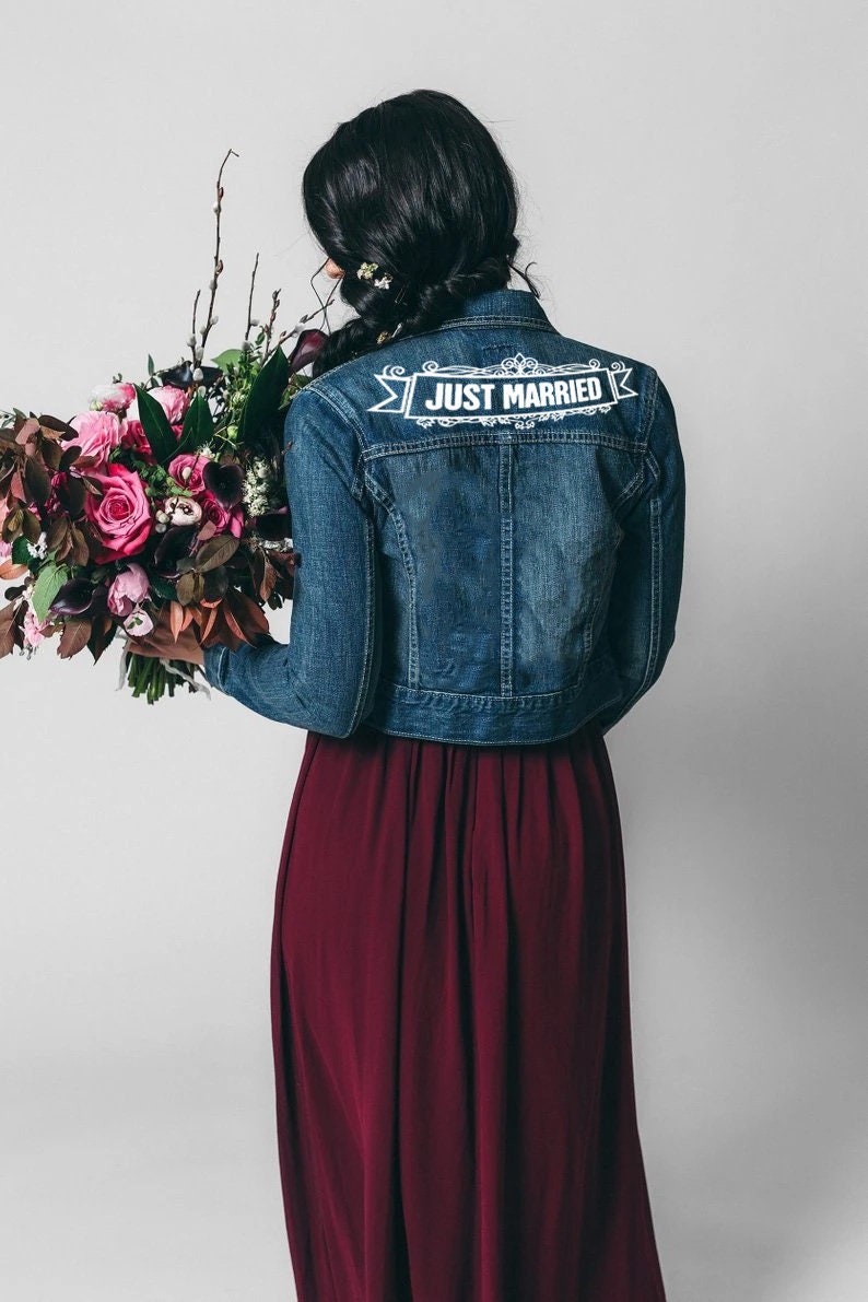 HTV Iron on Vinyl Denim Jacket Decals for Wedding, Other Occasions - Etsy